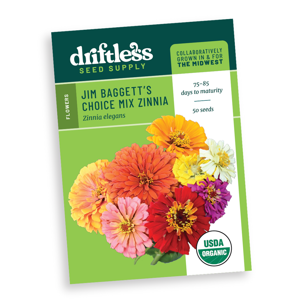 Jim Baggett's Choice Multicolor Zinnia Mix - Organic