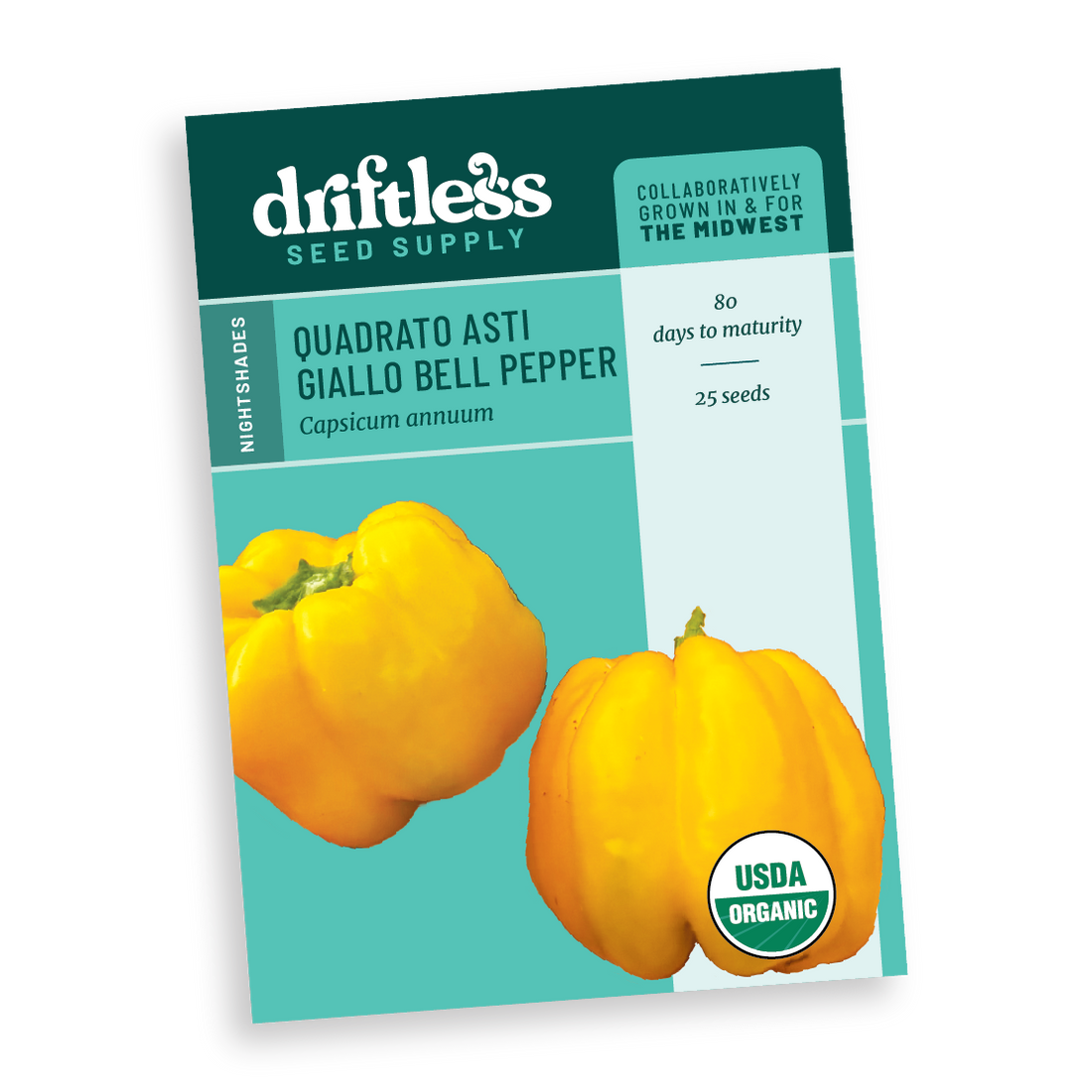Quadrato Asti Giallo Heirloom Yellow Bell Pepper - Organic